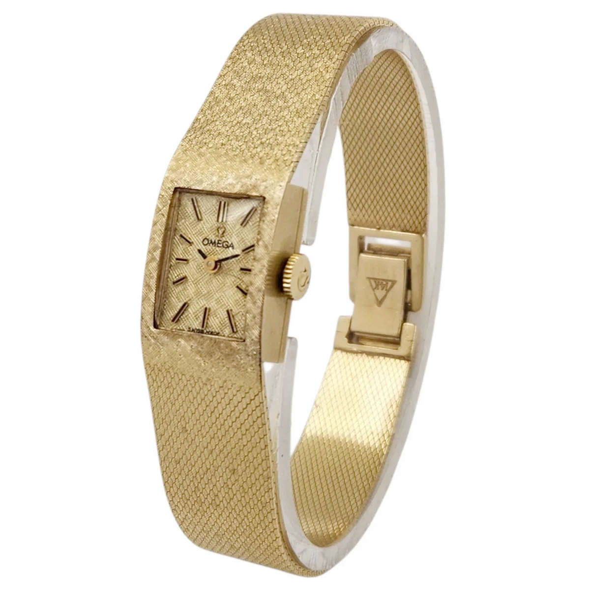 Ladies Omega Petit Vintage 14K Yellow Gold Automatic Watch with Mesh B ...
