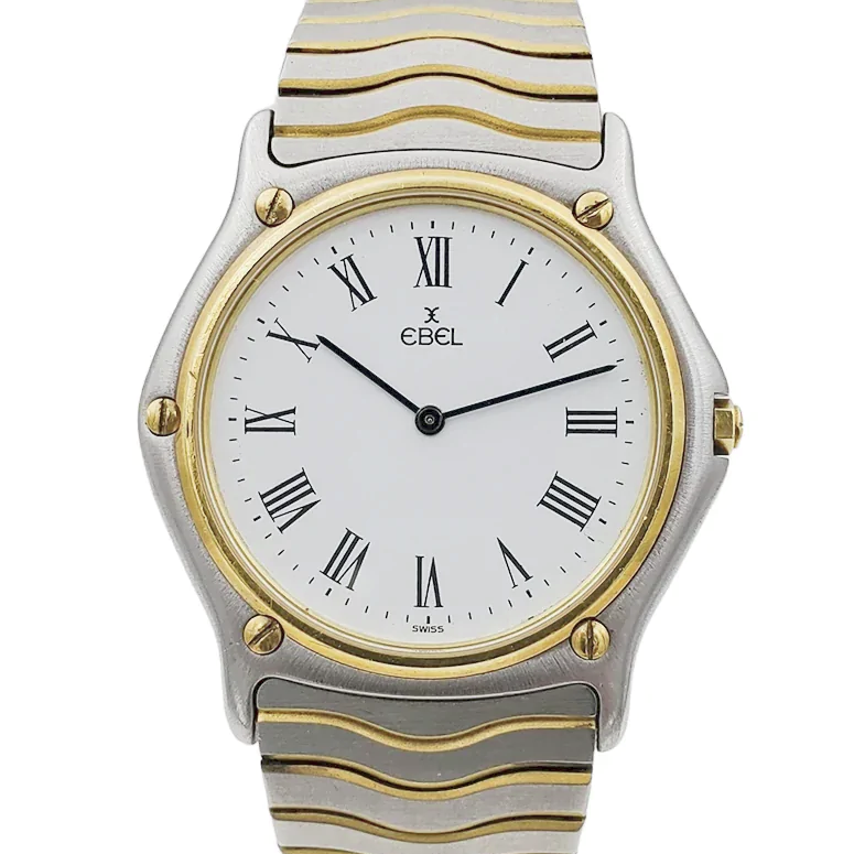 Men's Ebel 34mm 18K Yellow Gold / Stainless Steel Two Tone Band Watch ...