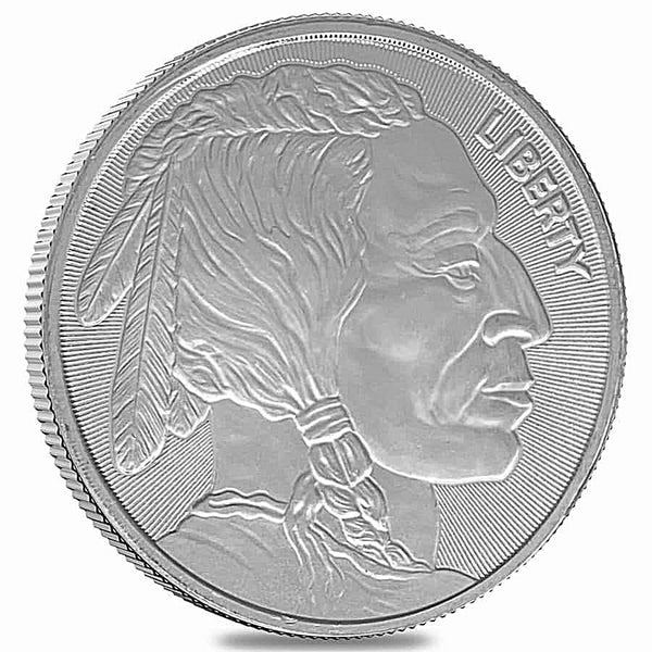 One Troy Ounce 1 oz Buffalo Indian Head .999 Fine Pure Silver Coin. (T ...